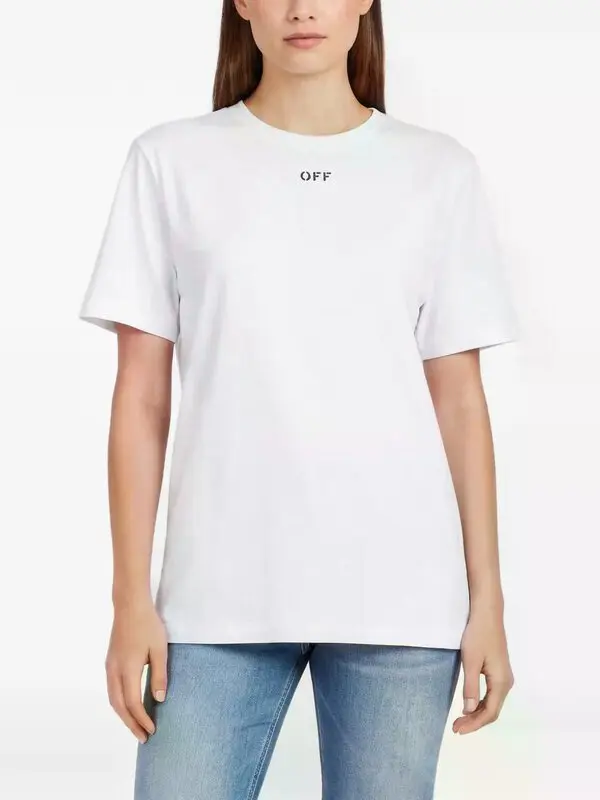 Off-White Logo-stamp Padded Shoulder T-shirt - White