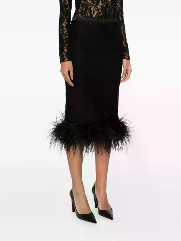ALESSANDRO LEGORA Lace-construction Midi Skirt