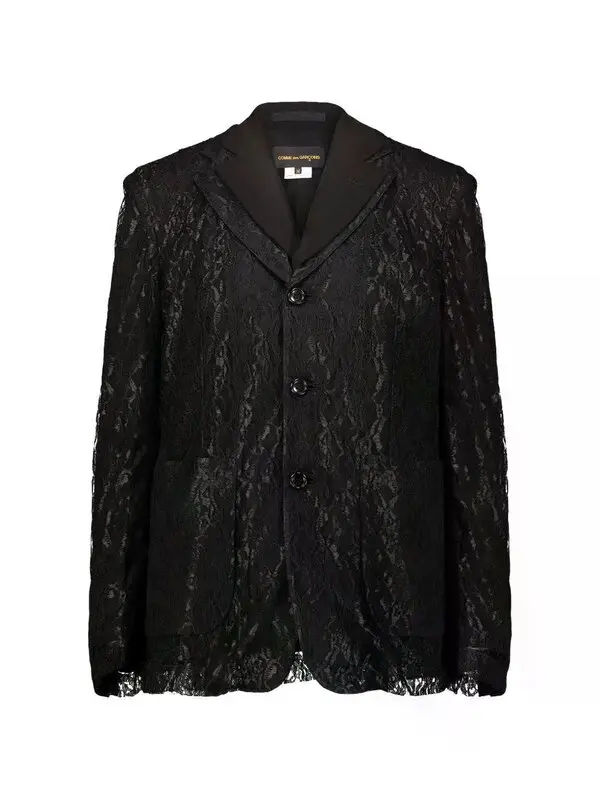Comme Des Garçons Lace-overlay Layered Blazer