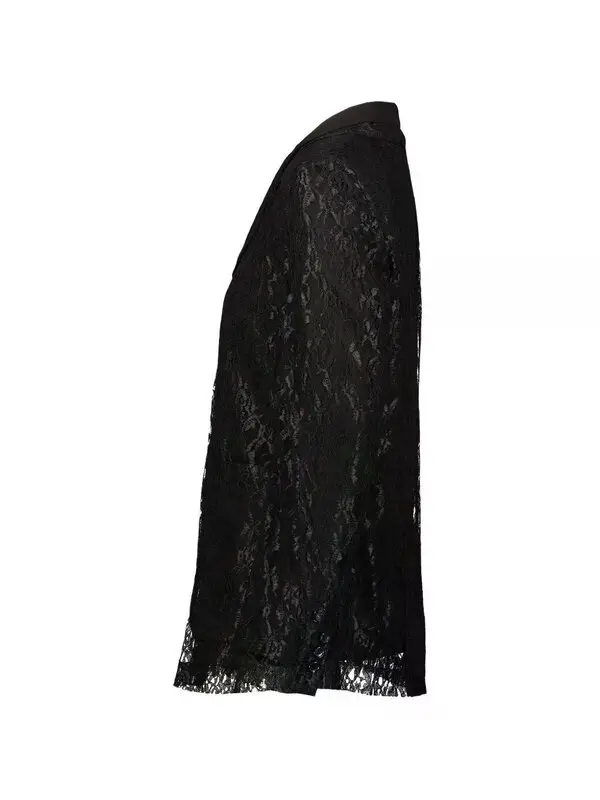 Comme Des Garçons Lace-overlay Layered Blazer