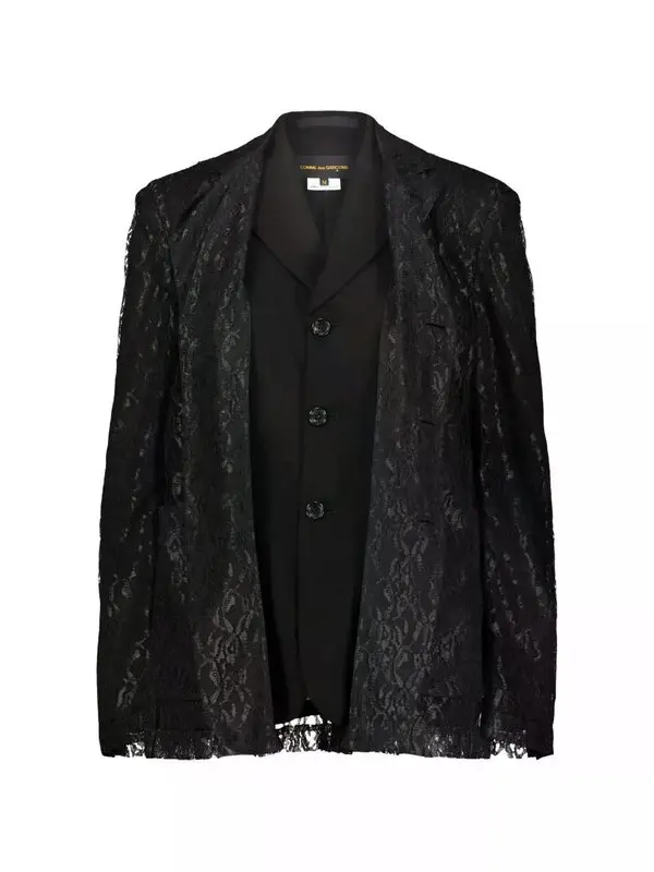 Comme Des Garçons Lace-overlay Layered Blazer
