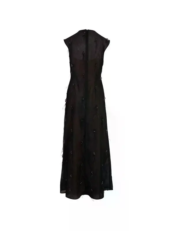 Giuseppe Di Morabito Feather-embellished Bead-embellished Maxi Dress