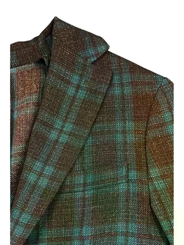 ROBERTO PEPE LUXURY Check-pattern Single-breasted Blazer
