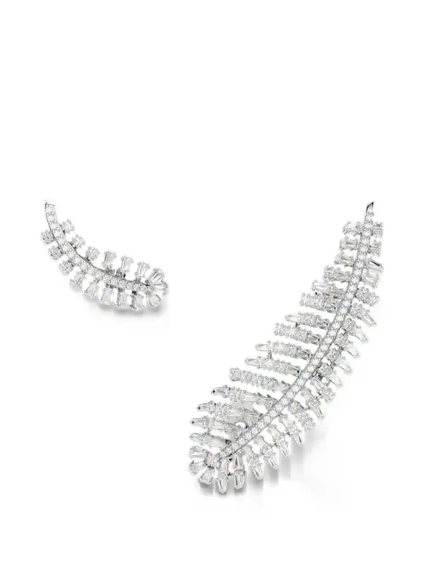 SWAROVSKI Vienna Feather Asymmetric Earrings