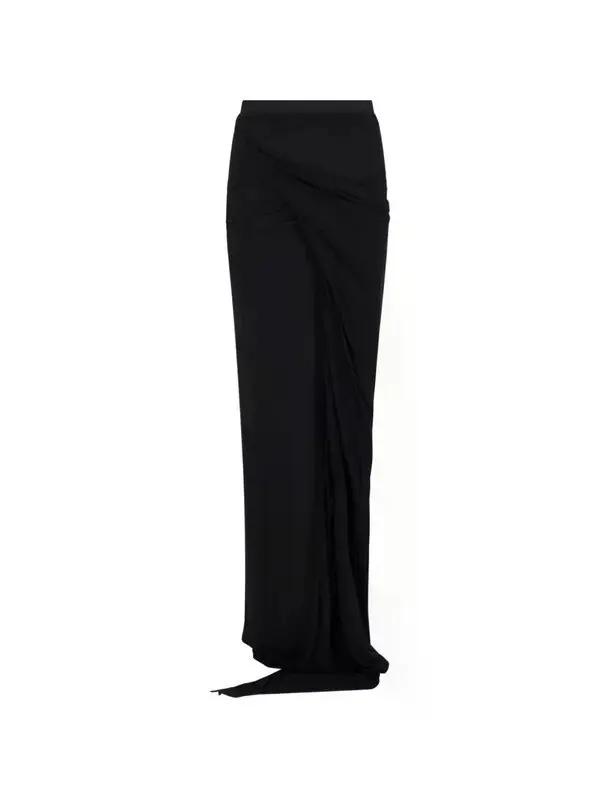 Rick Owens Shailee Draped Wrap-style Maxi Skirt