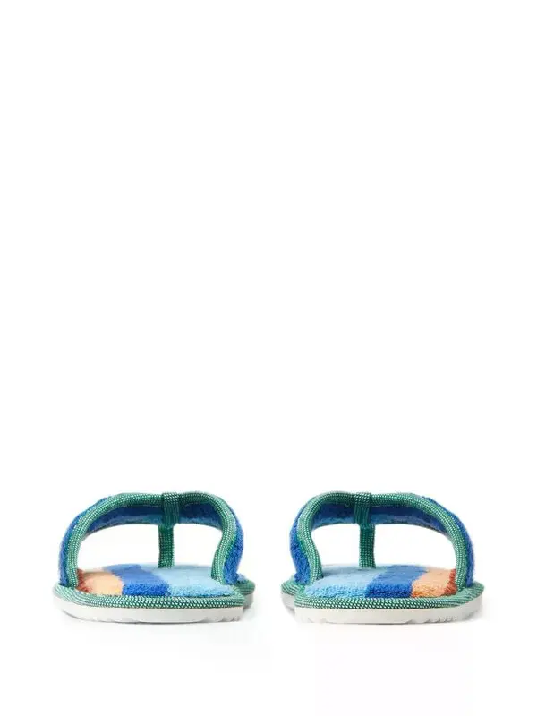 Versace Logo-embroidered Striped Slippers
