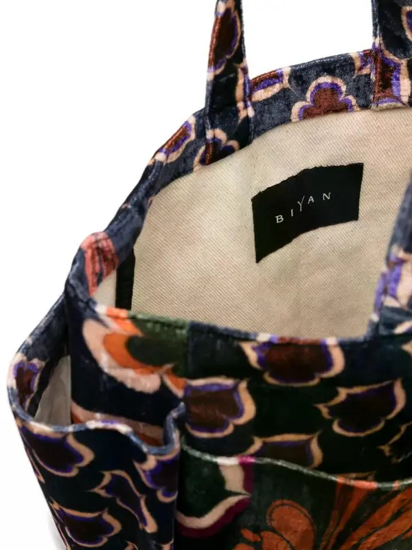 Biyan Floral-print Velvet Tote Bag
