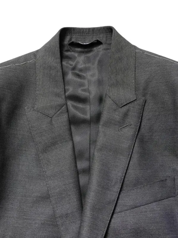 Dolce & Gabbana Dark Gray Wool Slim Fit Coat Jacket
