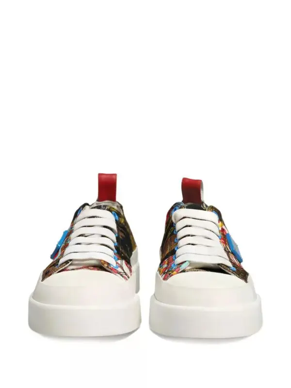 Dolce & Gabbana Multicolor Patchwork Low-top Sneakers