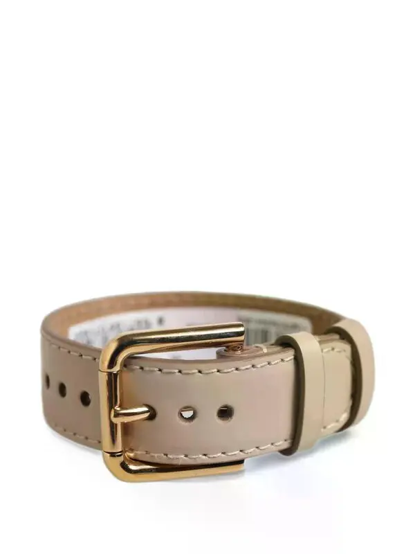 Dolce & Gabbana Beige Calfskin Leather Gold Buckle Belt Strap Bracelet
