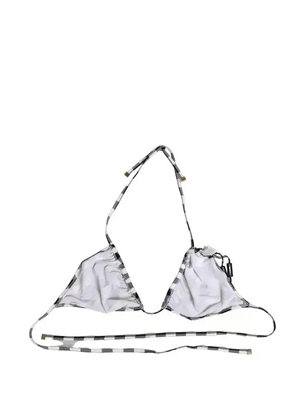 Dolce & Gabbana Gingham-check Halterneck Bikini Top