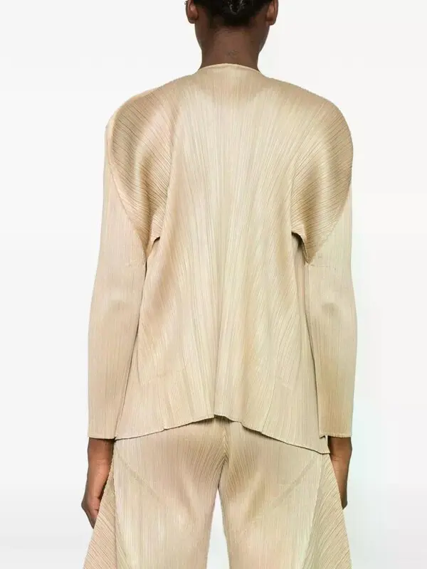 Issey Miyake Pleated Long-sleeve Top