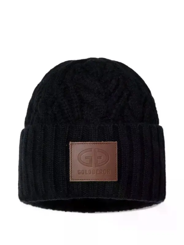 Goldbergh Sayuri Cable-knit Logo-patch Beanie Hat