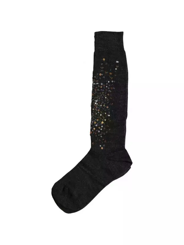Dolce & Gabbana Sequin-embellished Wool Socks - Grey