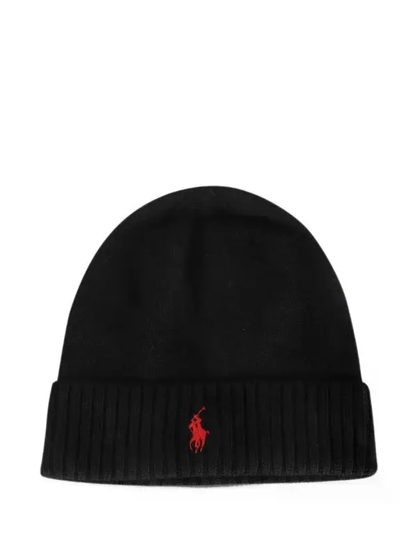 Polo Ralph Lauren Signature-pony Beanie Hat - Black