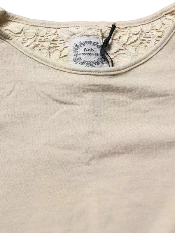PINK MEMORIES Lace-trim Round-neck T-shirt