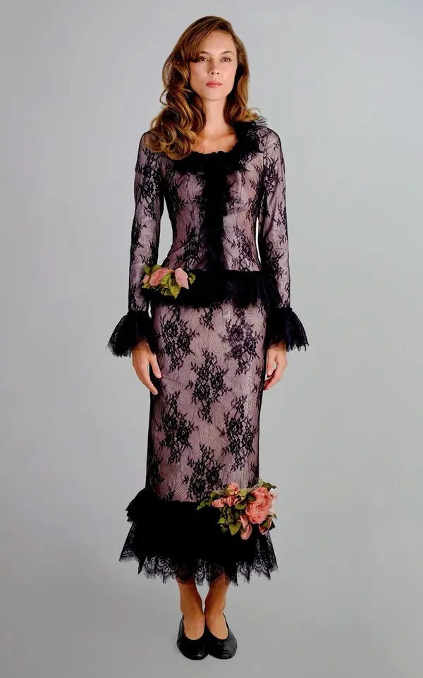 SALMA OSMAN Exclusive Lace Ruffle Gown