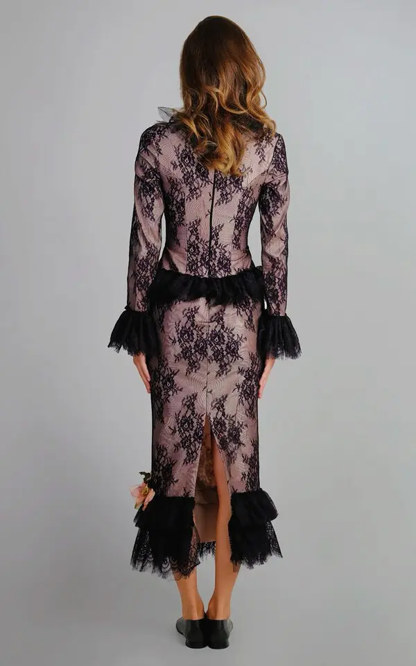 SALMA OSMAN Exclusive Lace Ruffle Gown