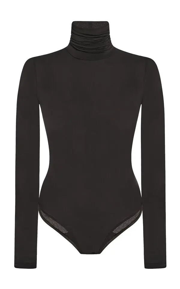THE ROW Basile Jersey Bodysuit - Brown
