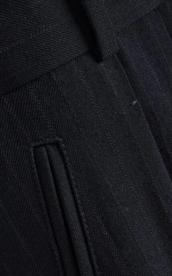 THE ROW Cave Pinstriped Wool-silk Pants