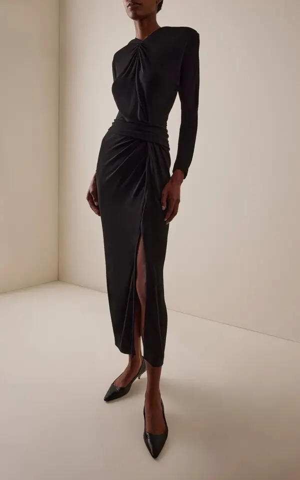 THE ROW Artia Draped Jersey Midi Dress
