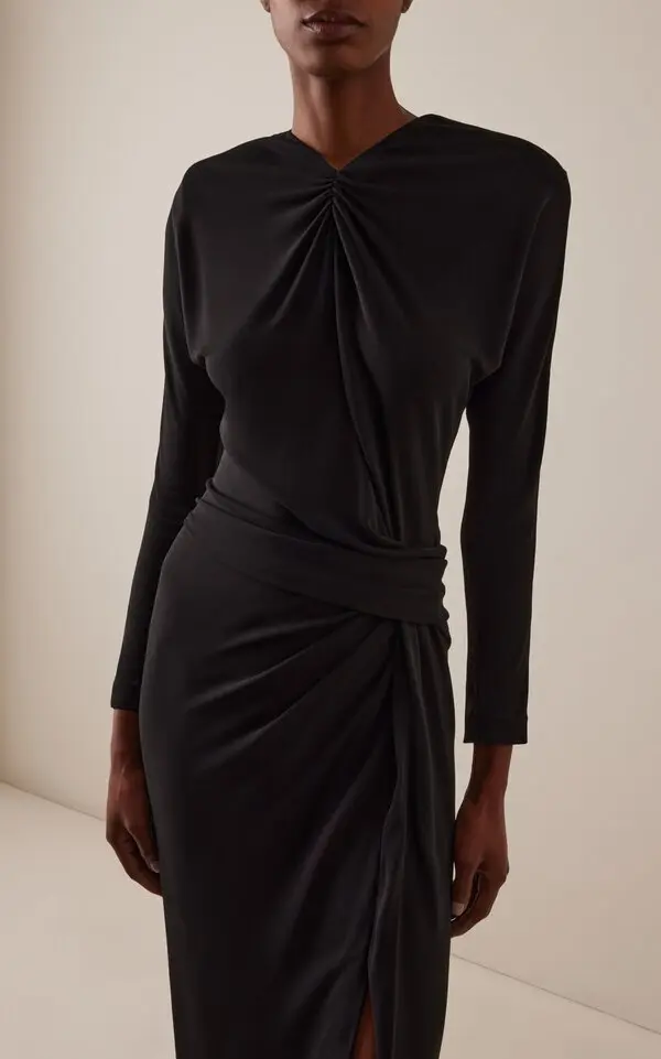 THE ROW Artia Draped Jersey Midi Dress