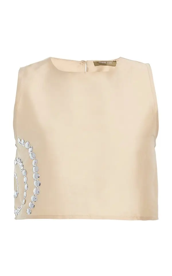 Chan Luu Techno Taffeta Studded Tank Top