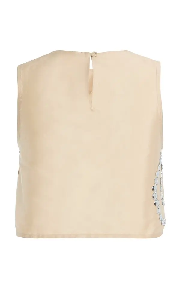 Chan Luu Techno Taffeta Studded Tank Top