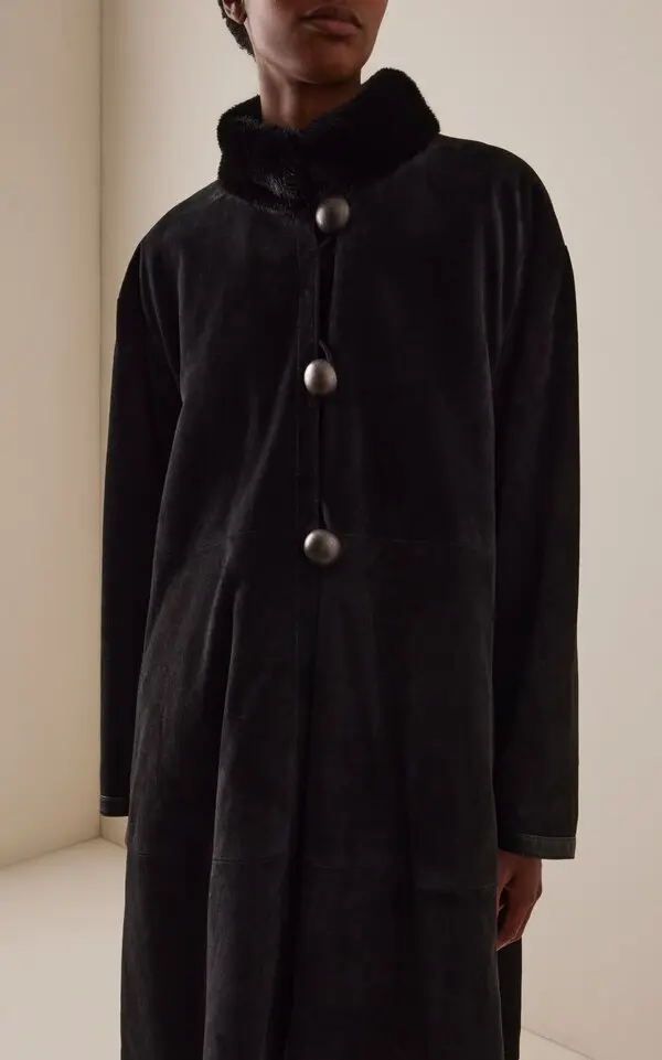 THE ROW Bottan Mink-trimmed Shearling Coat