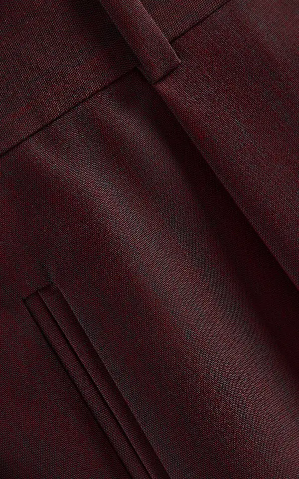 THE ROW Lowe Pleated Wool Pants - Red