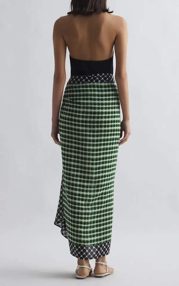 Chan Luu Silk Printed Sarong Midi Skirt