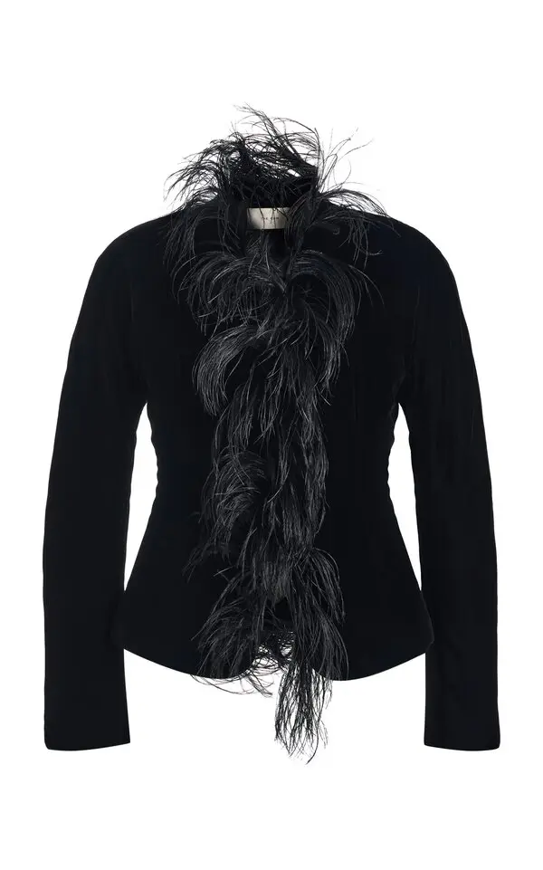 THE ROW Eunice Feathered Velvet Jacket