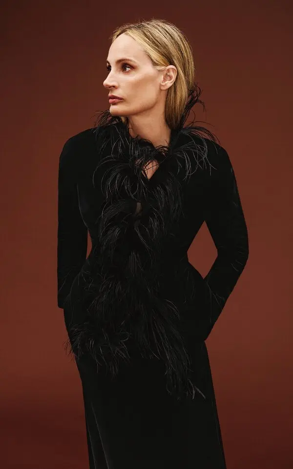 THE ROW Eunice Feathered Velvet Jacket