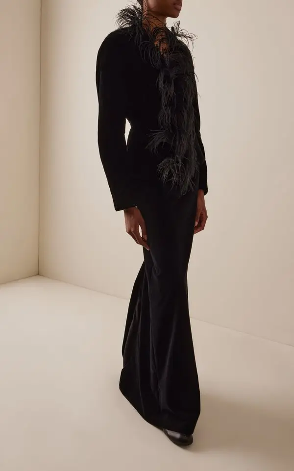 THE ROW Eunice Feathered Velvet Jacket