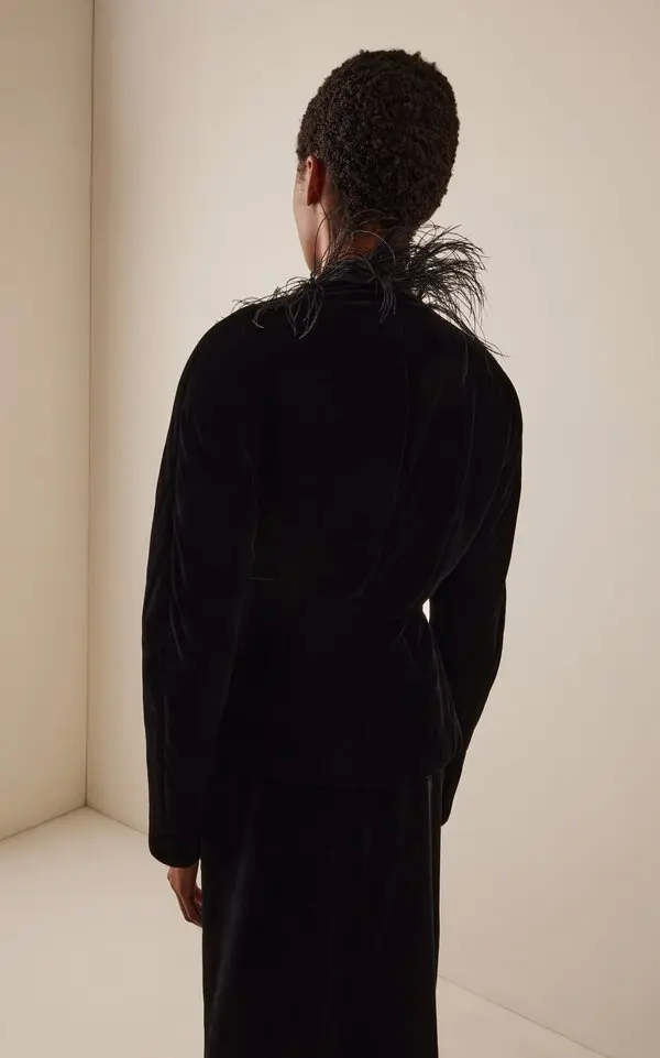 THE ROW Eunice Feathered Velvet Jacket