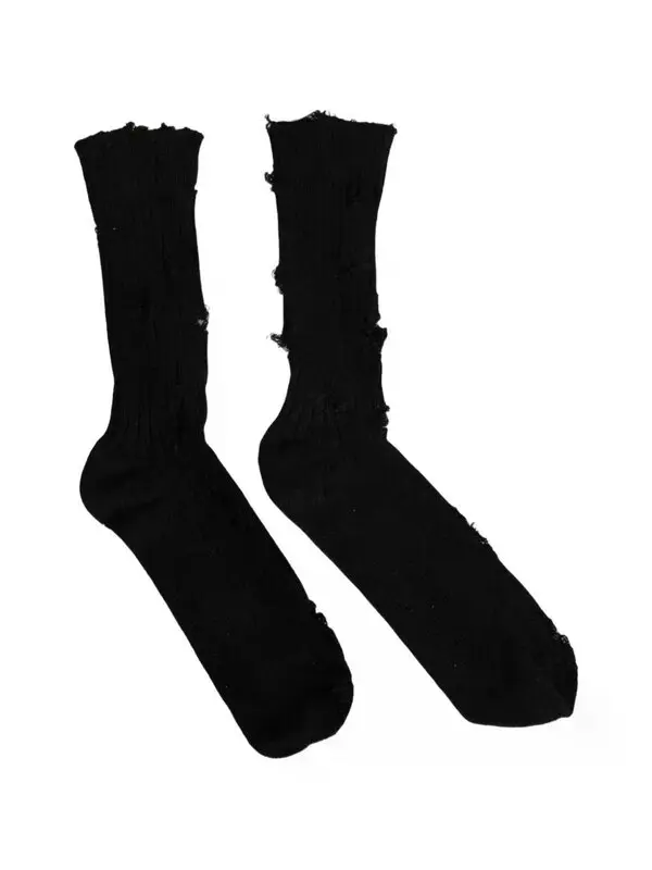 Dolce & Gabbana Distressed Ribbed-knit Socks