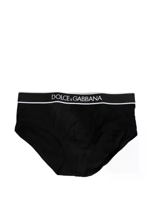 Dolce & Gabbana Brando Logo-waistband Briefs - Black