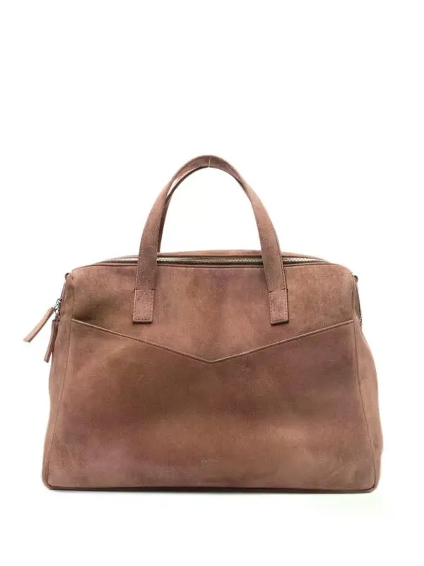 Max Mara Extra-large Shoulder Bag In Split Leather Hazelnut - Brown