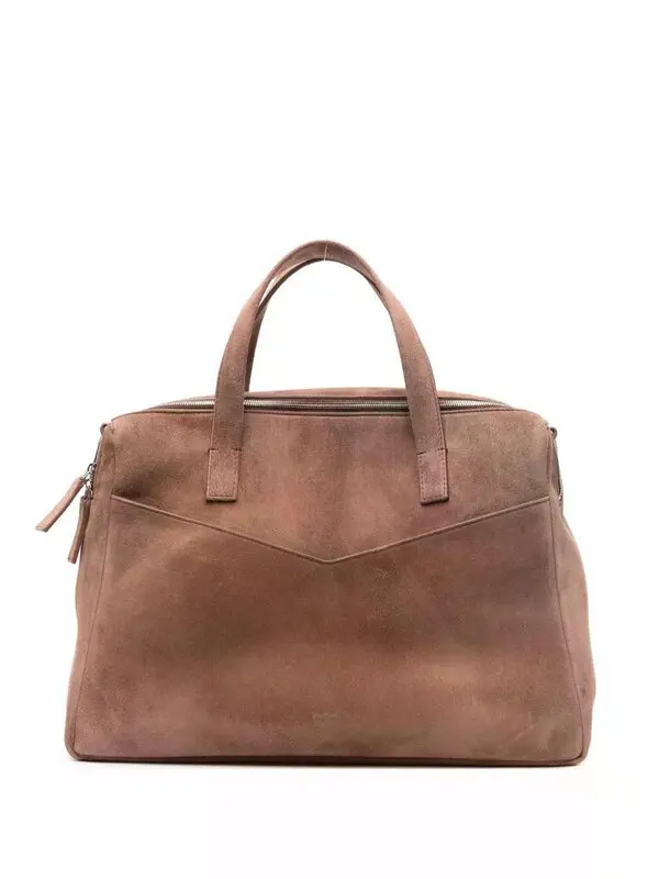 Max Mara Extra-large Shoulder Bag In Split Leather Hazelnut - Brown