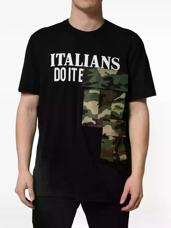 Dolce & Gabbana Camouflage Graphic Cotton Crew-neck T-shirt - Black