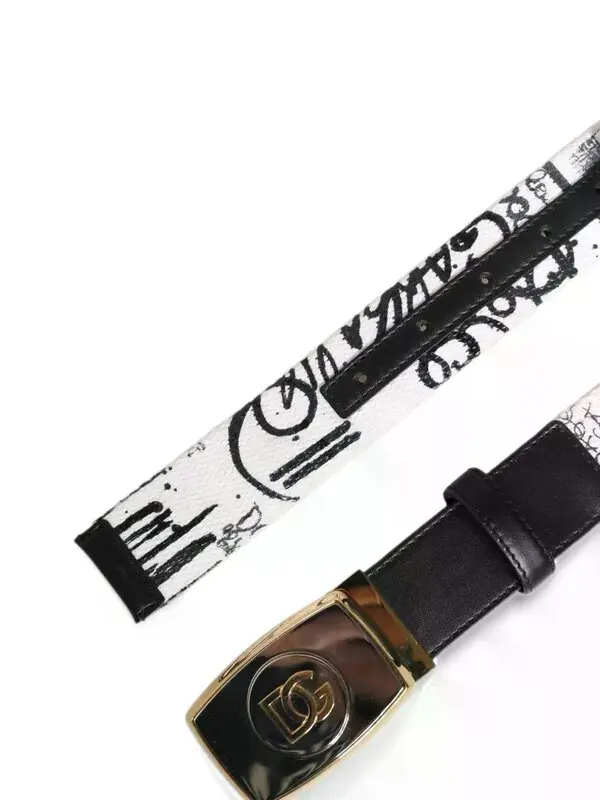 Dolce & Gabbana Graffiti-print Buckle Belt