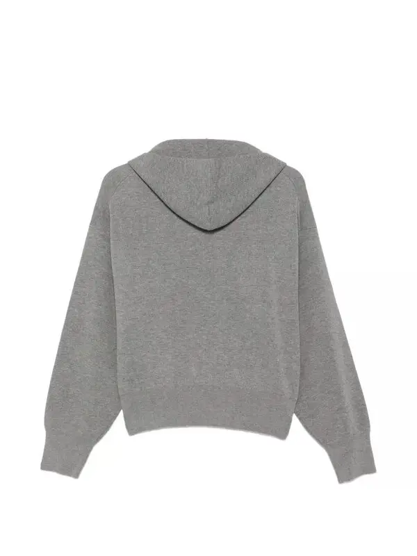 ALYSI Fine-knit Drop-shoulder Hoodie