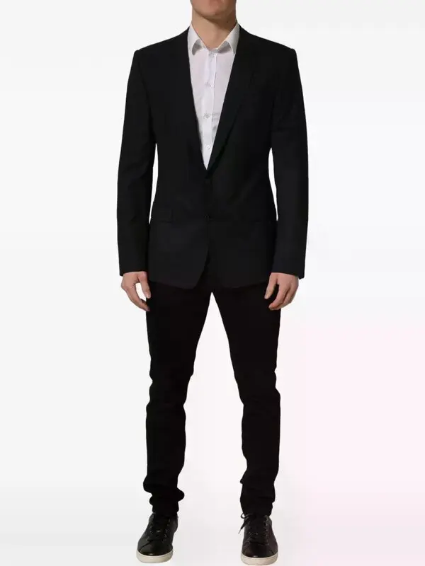 Dolce & Gabbana Single-breasted Wool Blazer - Black