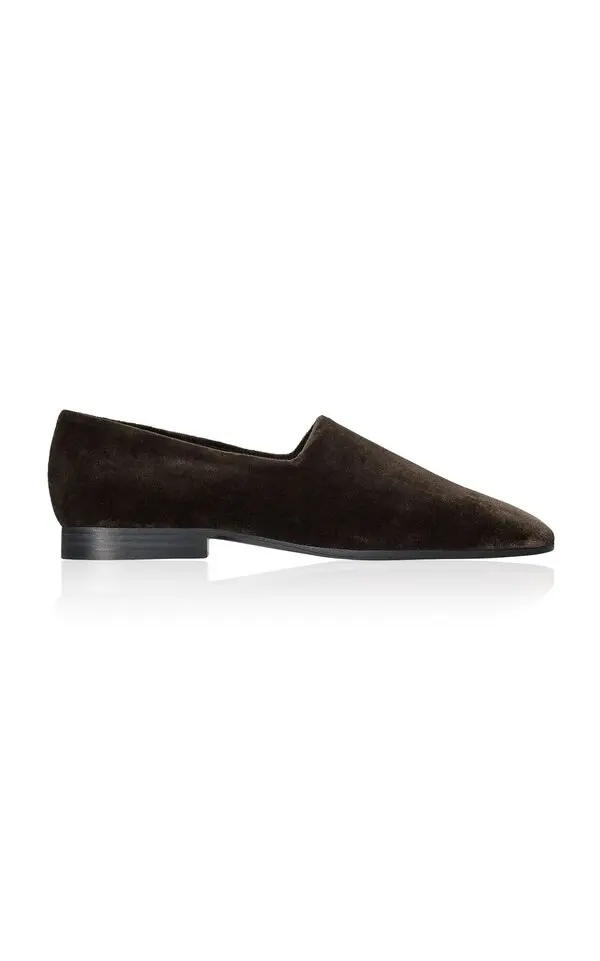 THE ROW Safi Velvet Slippers - Brown