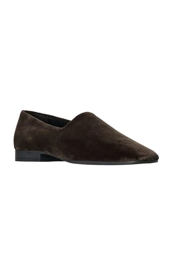 THE ROW Safi Velvet Slippers - Brown