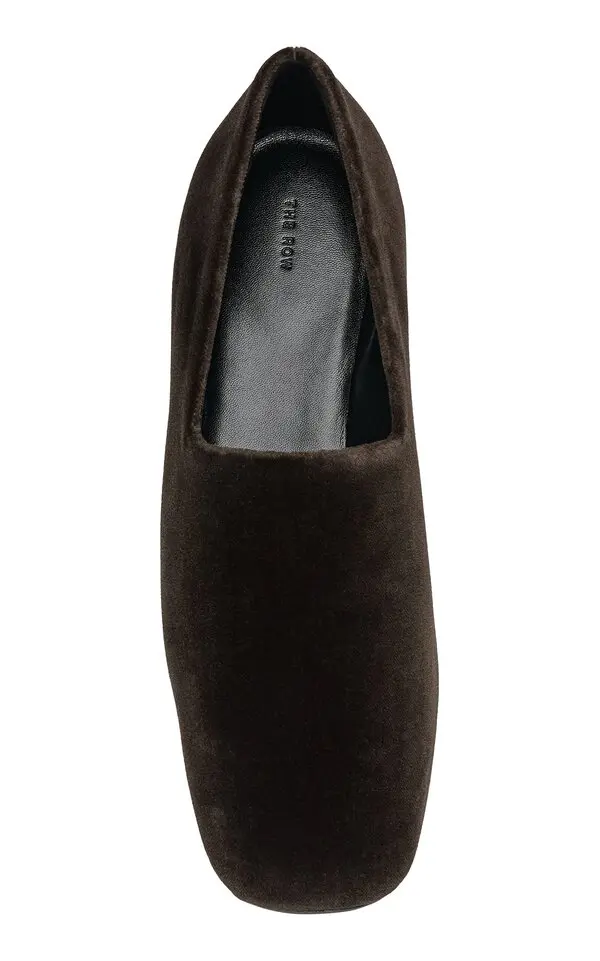 THE ROW Safi Velvet Slippers - Brown