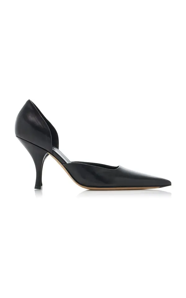 THE ROW Delfine Leather D'orsay Pumps - Black