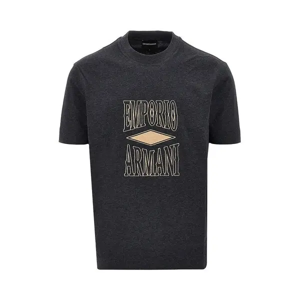 Emporio Armani Jersey T-shirt With Embossed Logo - Grey