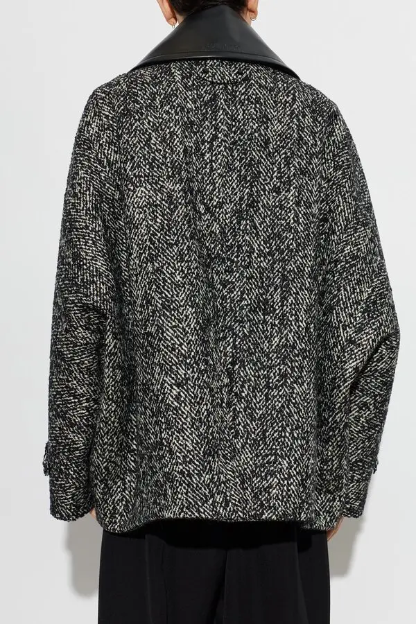 Balenciaga Wool Jacket With Leather Collar