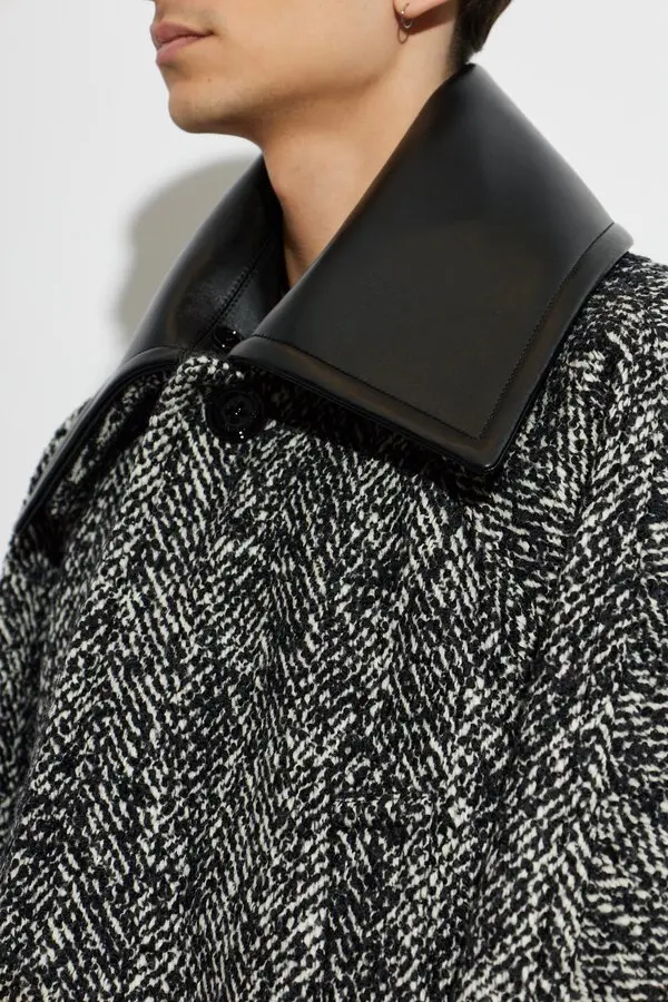 Balenciaga Wool Jacket With Leather Collar